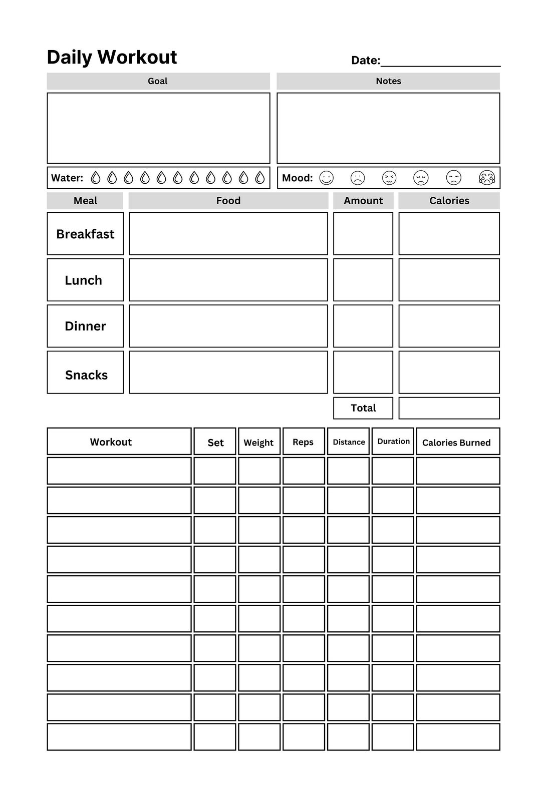 12 Week Workout Planner - Etsy