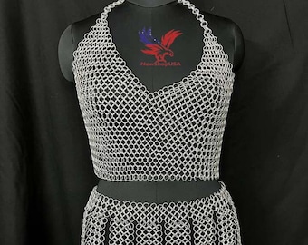 Medieval Chainmail Top Bra and Skirt Halter Nice Chainmail - Etsy