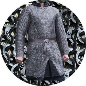8mm Chainmail Shirt Flat Riveted With Washer Full Sleeve Chainmail ...