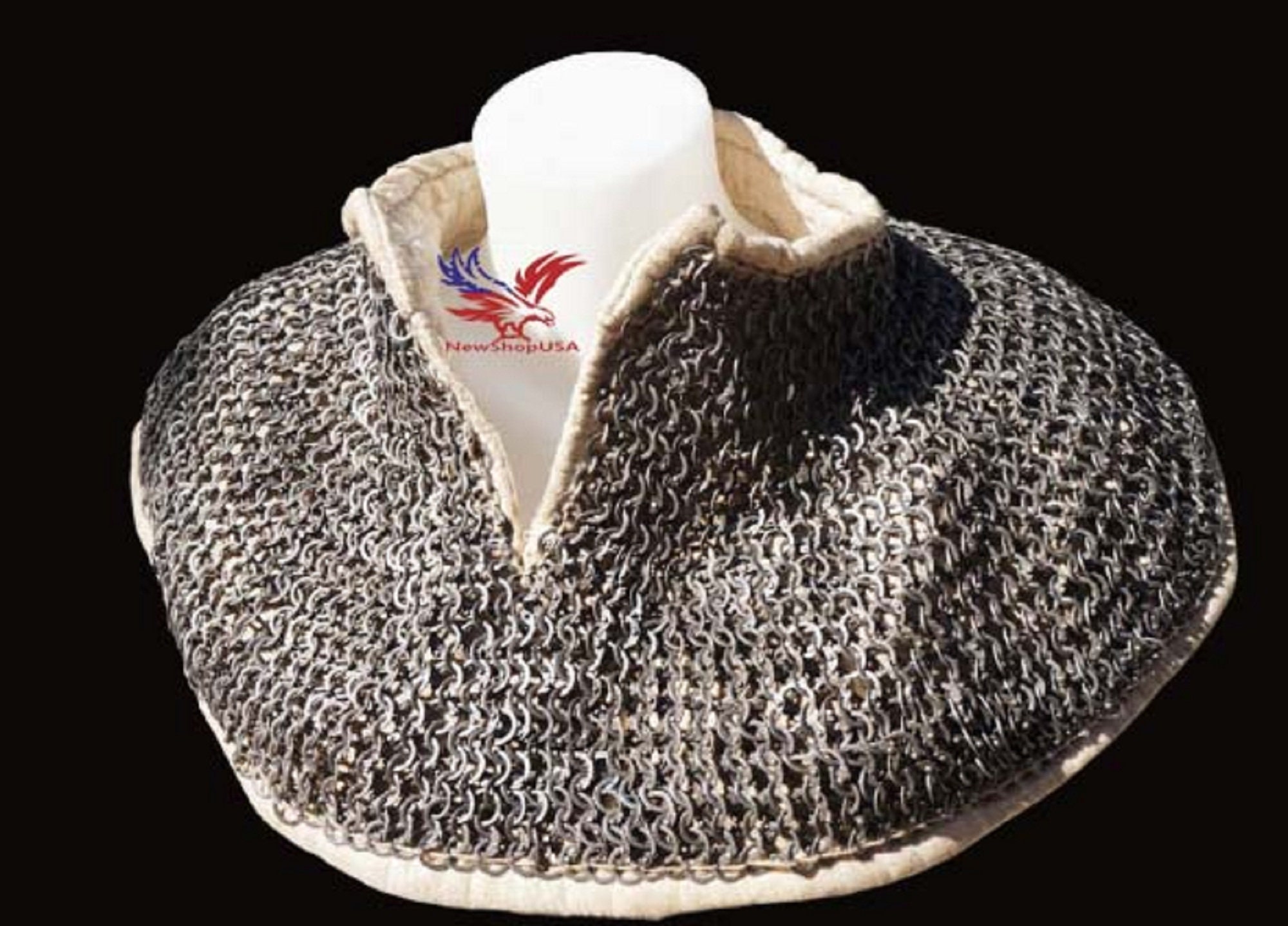 Chainmail Aventail 9 MM Flat Riveted With Washer & Cotton - Etsy UK