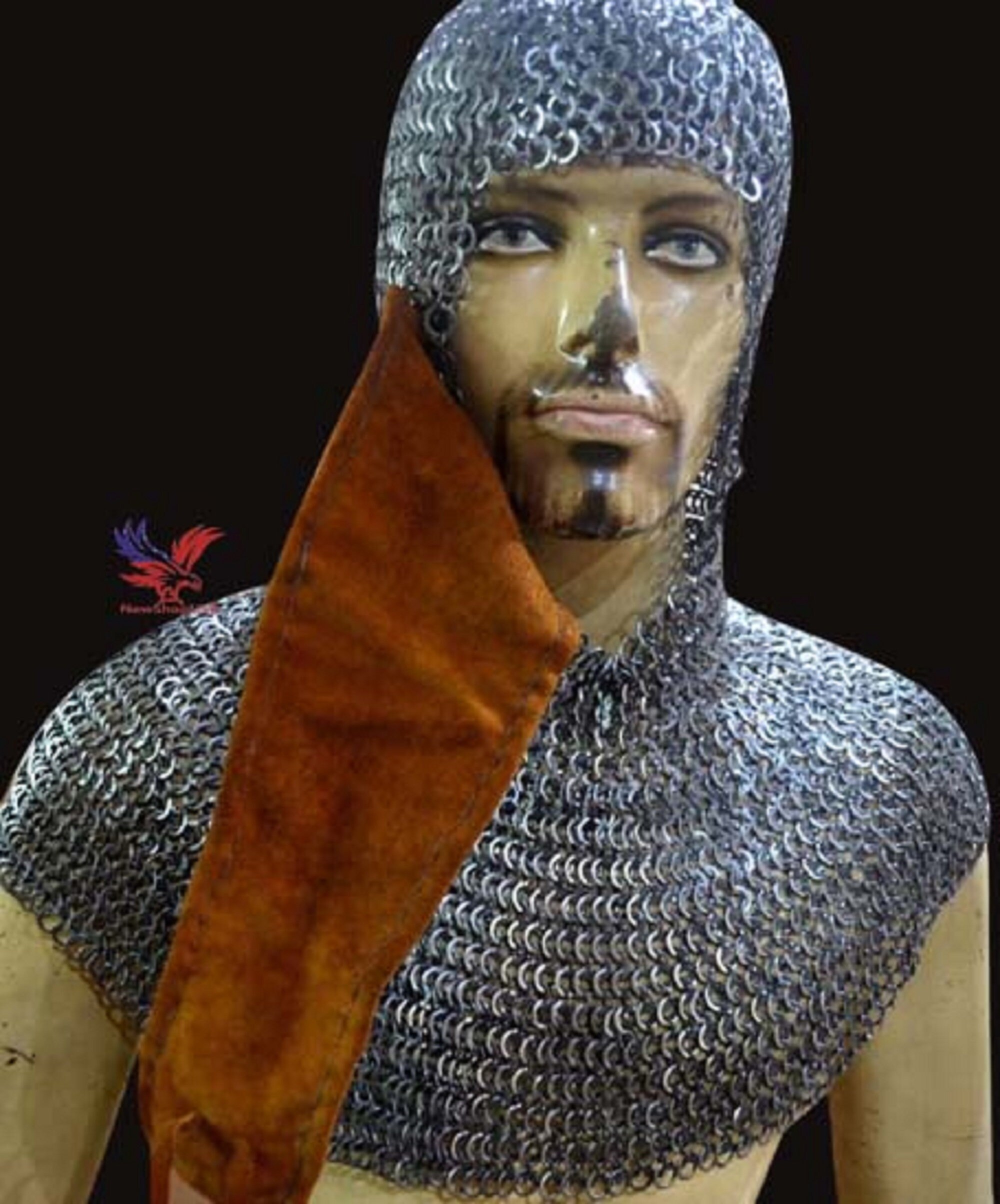 Chainmail Coif 9 MM Flat Riveted With Washer Coif Halloween | Etsy