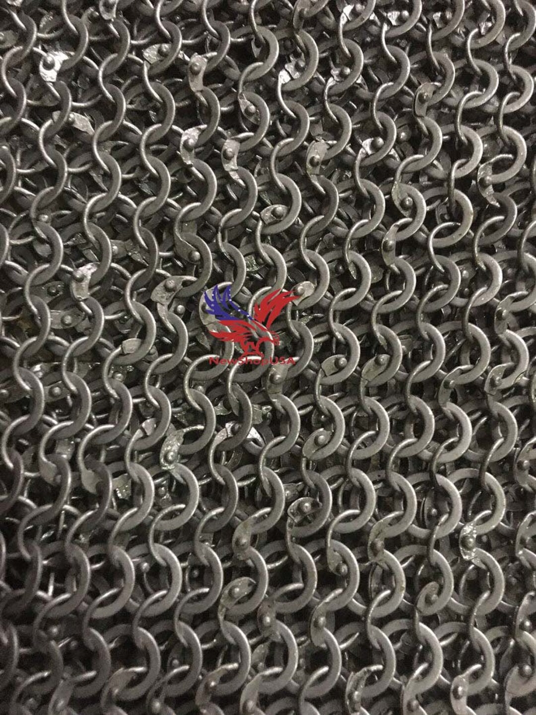 Chainmail Sheet 9 Mm 9 Mm 18 Gauge Round Ring Alt Solid Ring Riveted ...