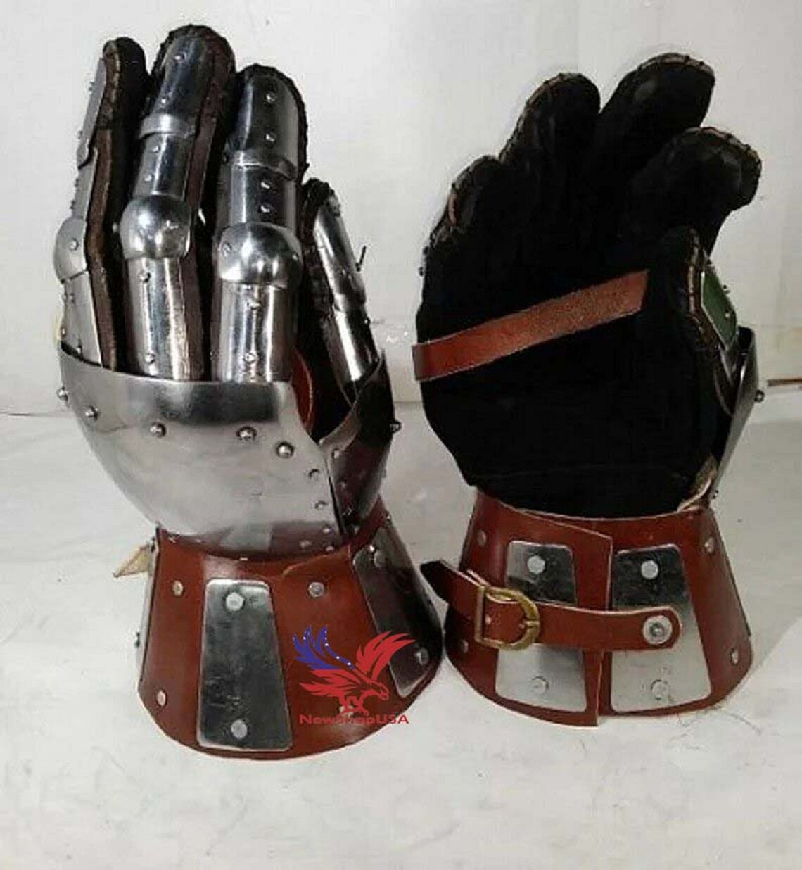 Medieval Functional Large Gauntlets 16G Steel Gauntlets | Etsy