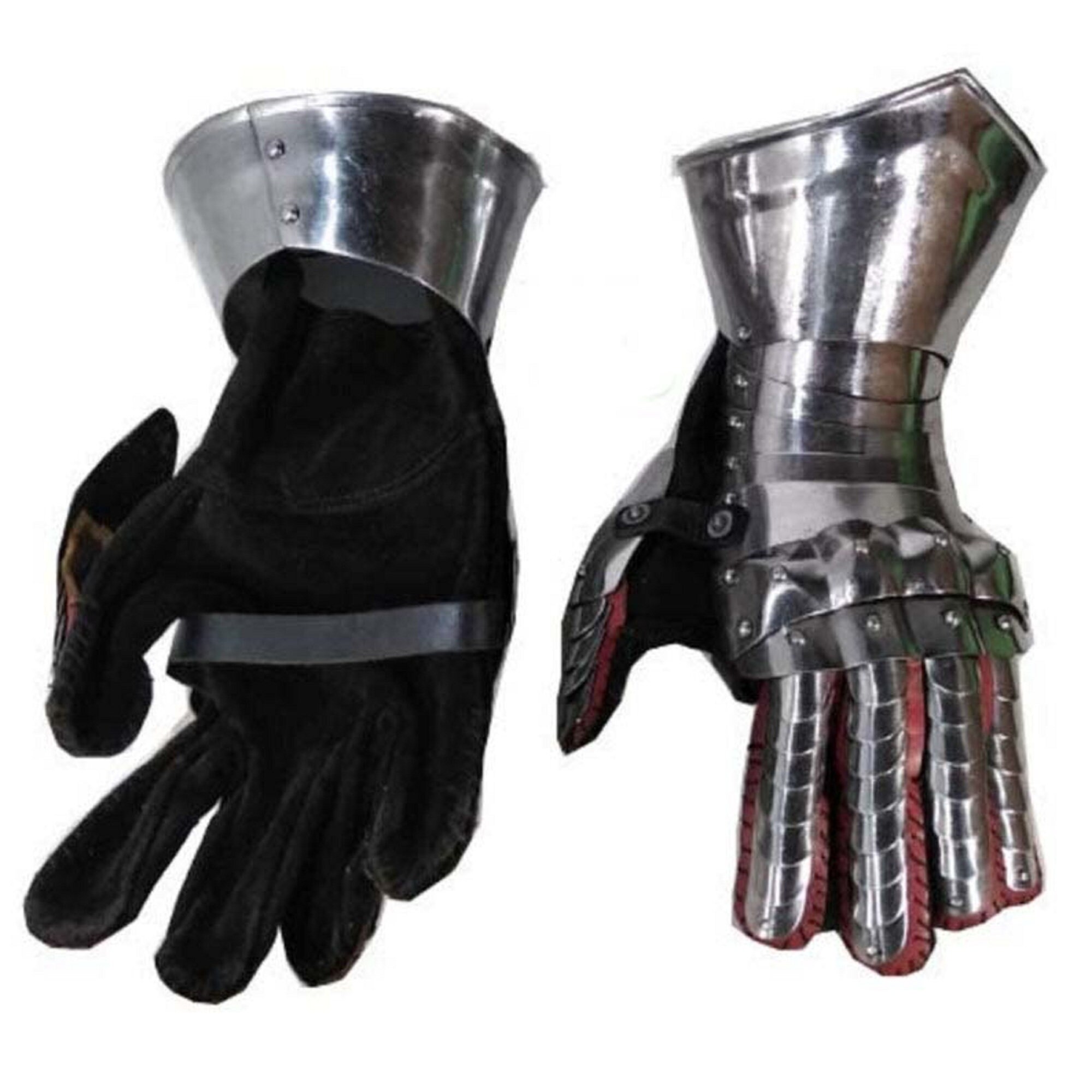 Medieval Gauntlet Polish 16 G Plate Steel Gothic With Leather - Etsy