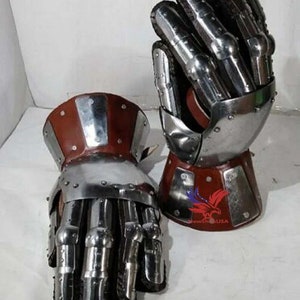 Medieval Functional Large Gauntlets 16G Steel Gauntlets | Etsy