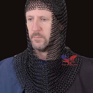 Butted Chainmail V Neck Coif & Chainmail Hood - Etsy