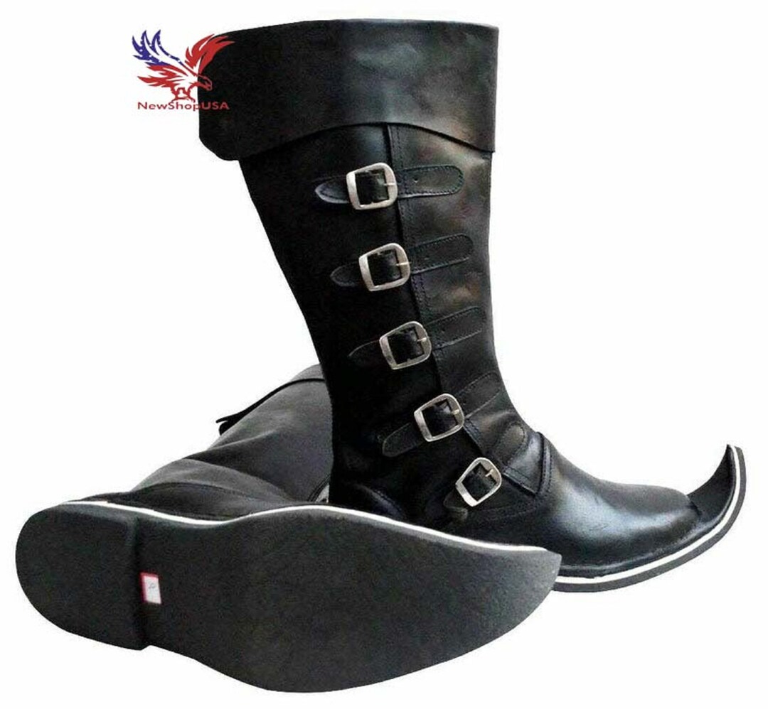 Botas de cuero medievales Bota de disfraz de juego de rol Larp única ...