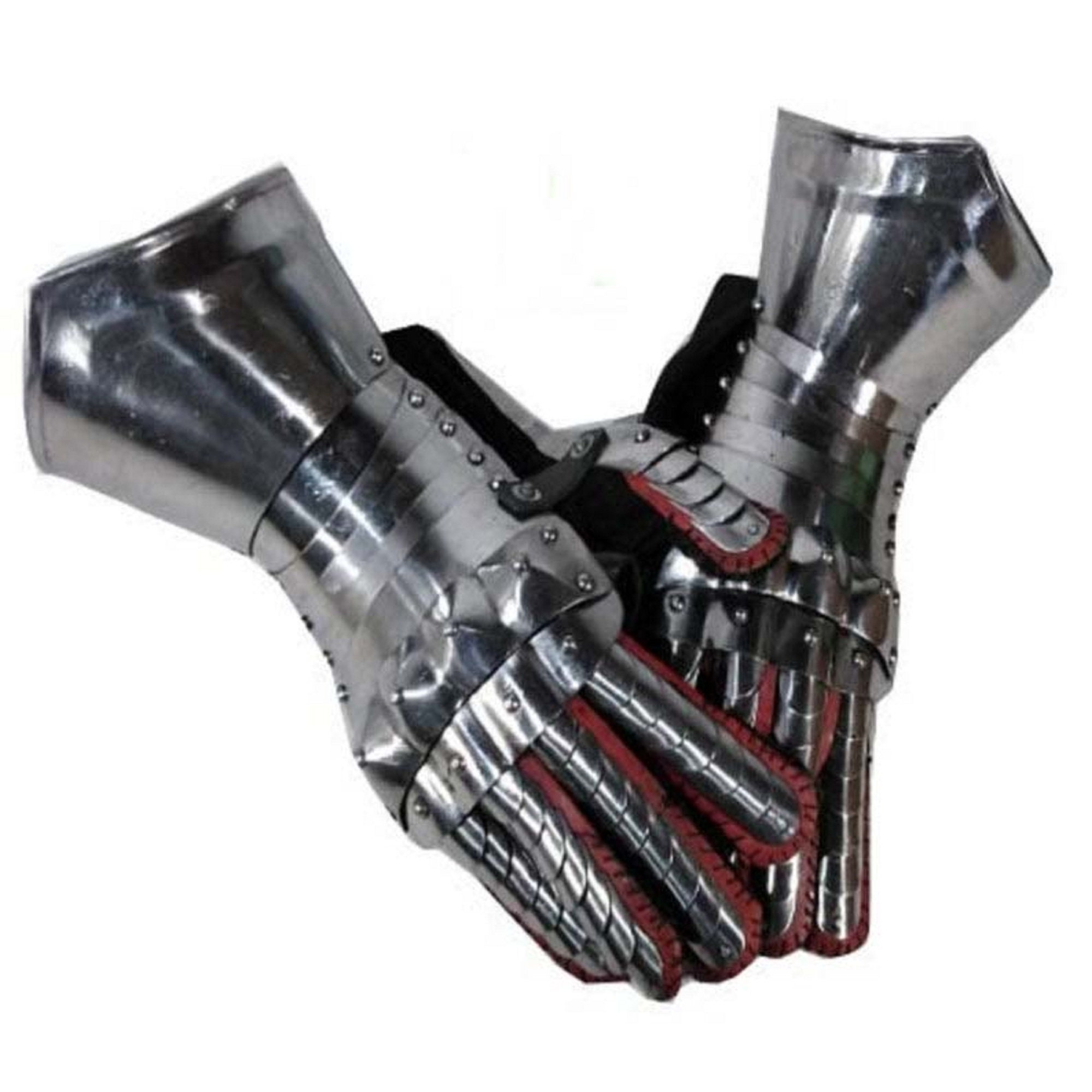 Medieval Gauntlet Polish 16 G Plate Steel Gothic With Leather - Etsy