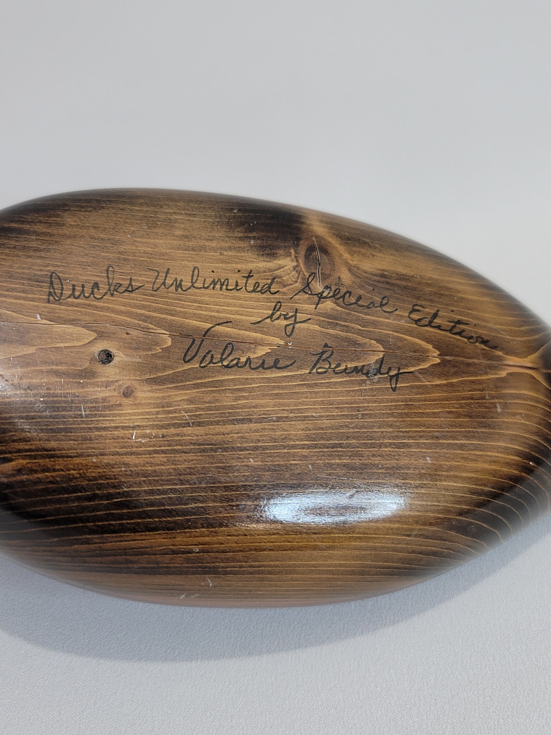 Valarie Bundy Wooden Duck, Signed 1495 - Etsy
