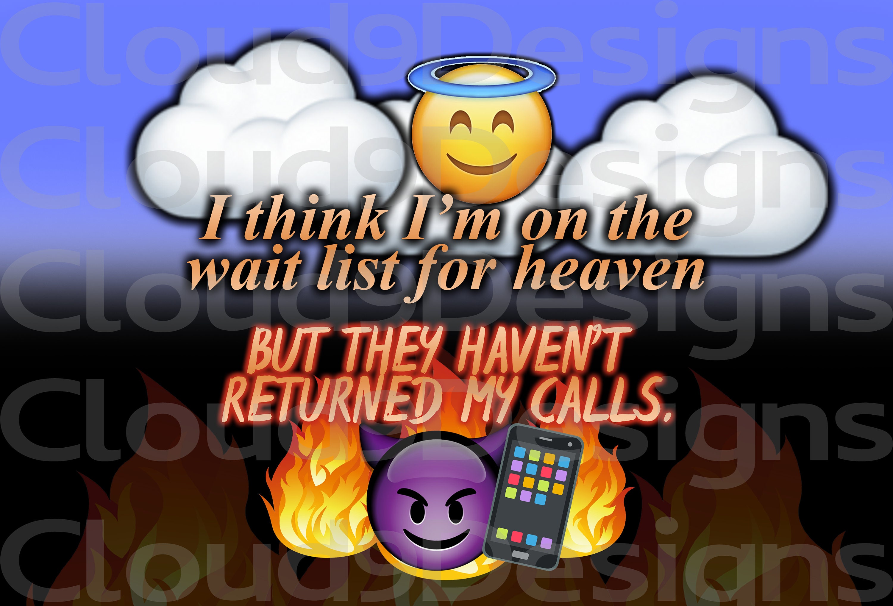 Heaven And Hell Emoji 22oz Fat Tumbler Etsy