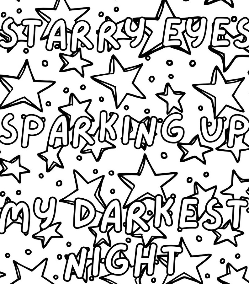 Taylor Swift Reputation Lyric Colouring Pages Vol 2. Print at Home ...