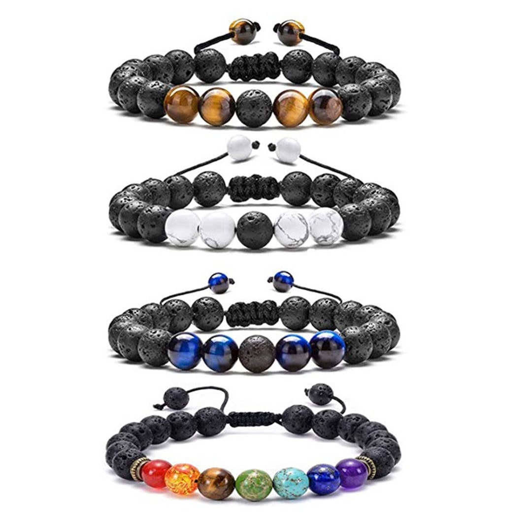 Men's Lava Bead Bracelet. Natural Lava Stone Essential Oil Diffuser ...