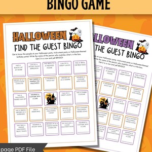 Halloween Find the Guest Bingo Adult Halloween Game, Halloween Mix and ...