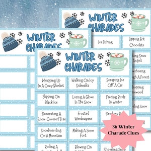 Winter Charades Winter Party Games, Winter Pictionary Family Reunion ...