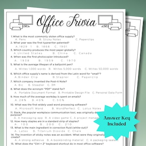 Office Trivia Team Building Games, Office Party Games Workplace Games ...
