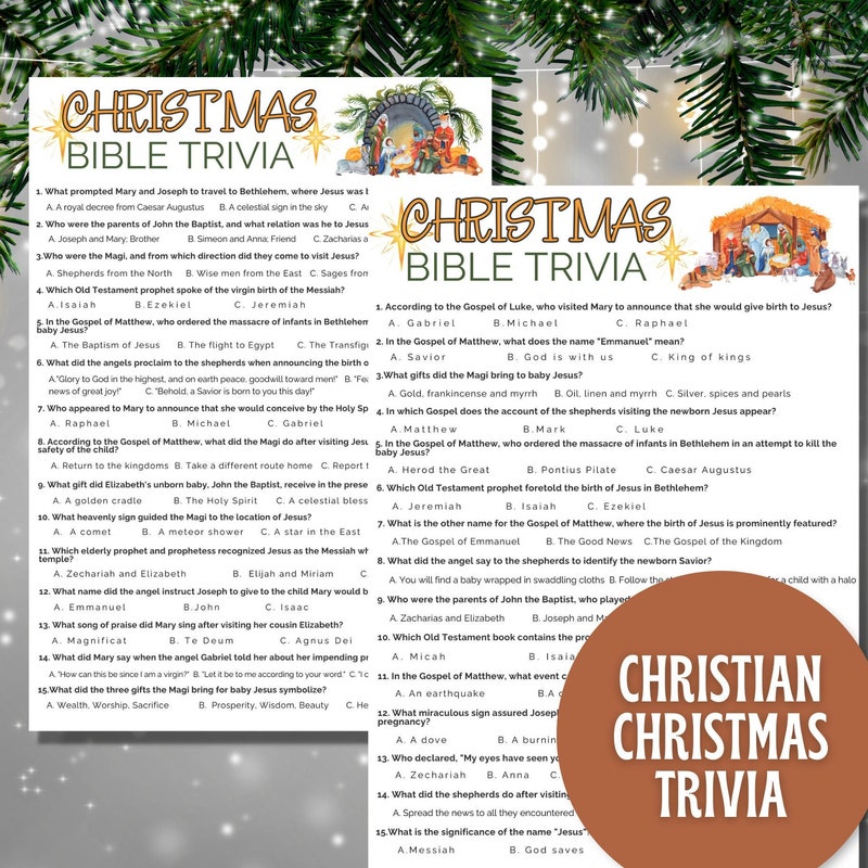 Christian Christmas Games - Etsy