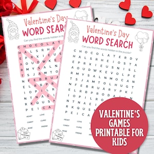 Valentines Coloring Page Word Search, Valentine Games, Printable Games ...