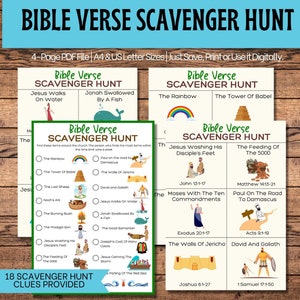 Bible Scavenger Hunt Church Treasure Hunt | Printable Bible Game Bible ...