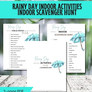 Fillable Rainy Day Indoor Activities for Kids | Slumber Party Games ...