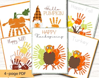 Fall Handprint Keepsake Art Fall Greeting Card Fall Craft - Etsy