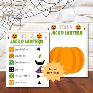 Roll A Pumpkin Halloween Dice Game, Halloween Classroom Favor Halloween ...