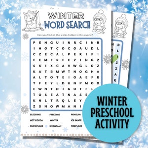 Winter Word Search Coloring Page Winter Activities for Kids Winter ...