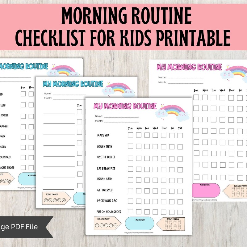 Summer Chore Chart Morning Night - Etsy