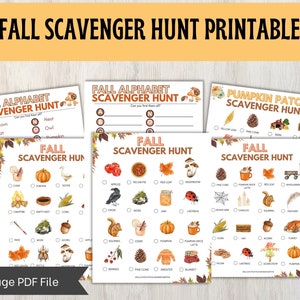 Fall Scavenger Hunt Printable, Pumpkin Patch Scavenger Hunt ...