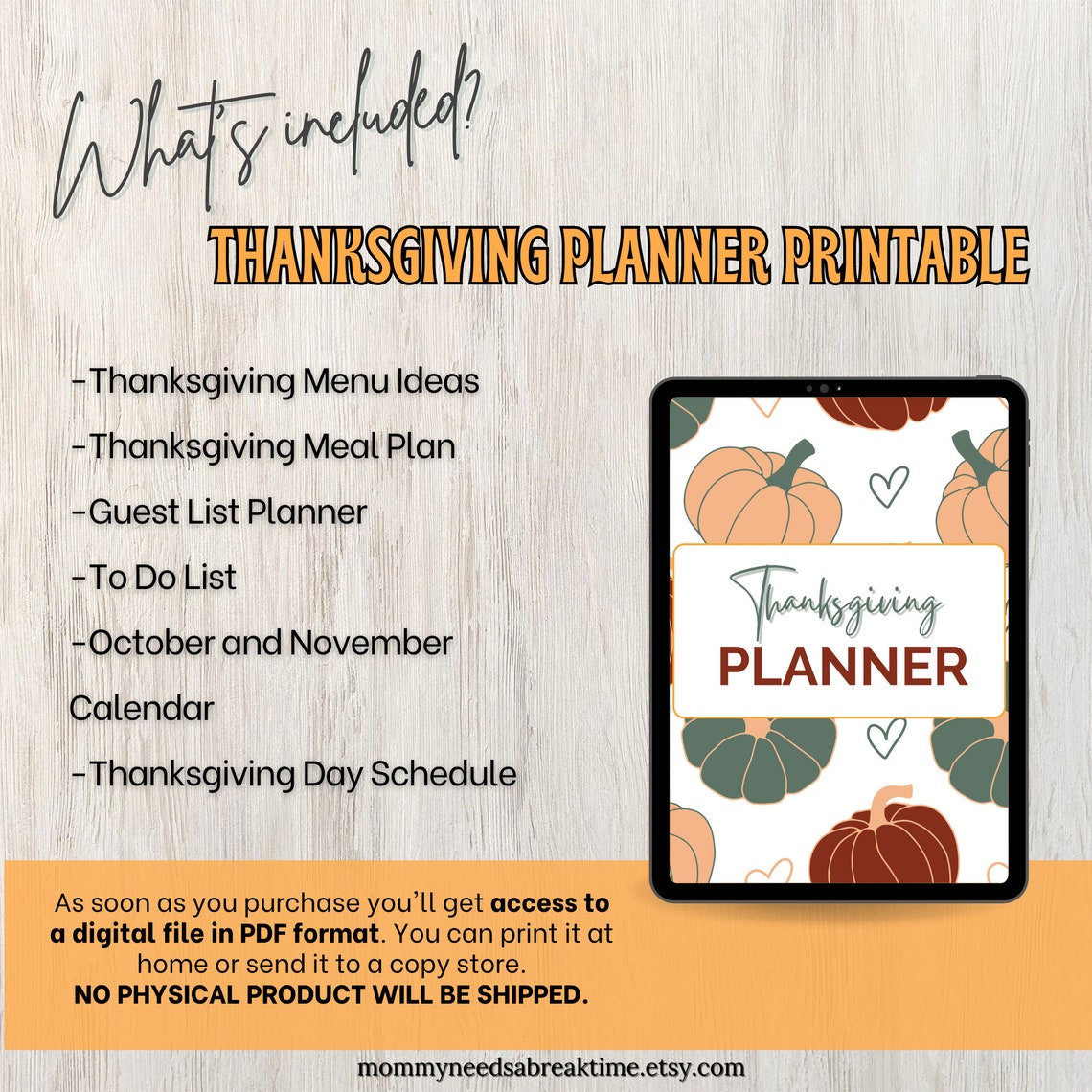 Friendsgiving Party Thanksgiving Planner Printable | Friendsgiving Menu ...