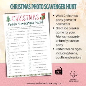 Christmas Photo Scavenger Hunt Teens, Christmas Phone Game Friendsmas ...