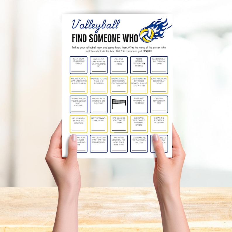 Volleyball Find Someone Who, Volleyball Team Building Games, Volleyball ...