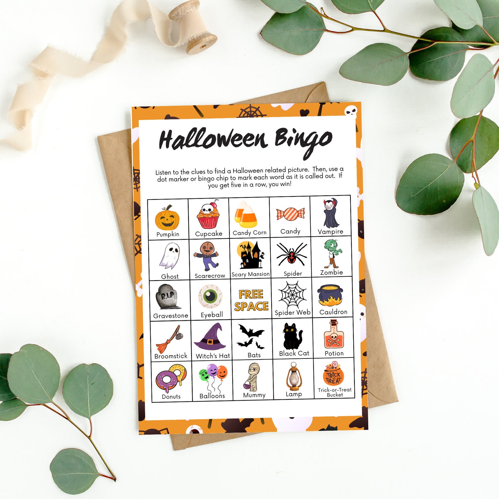 Preschool Halloween Bingo Printable Fall Halloween Game, Halloween ...