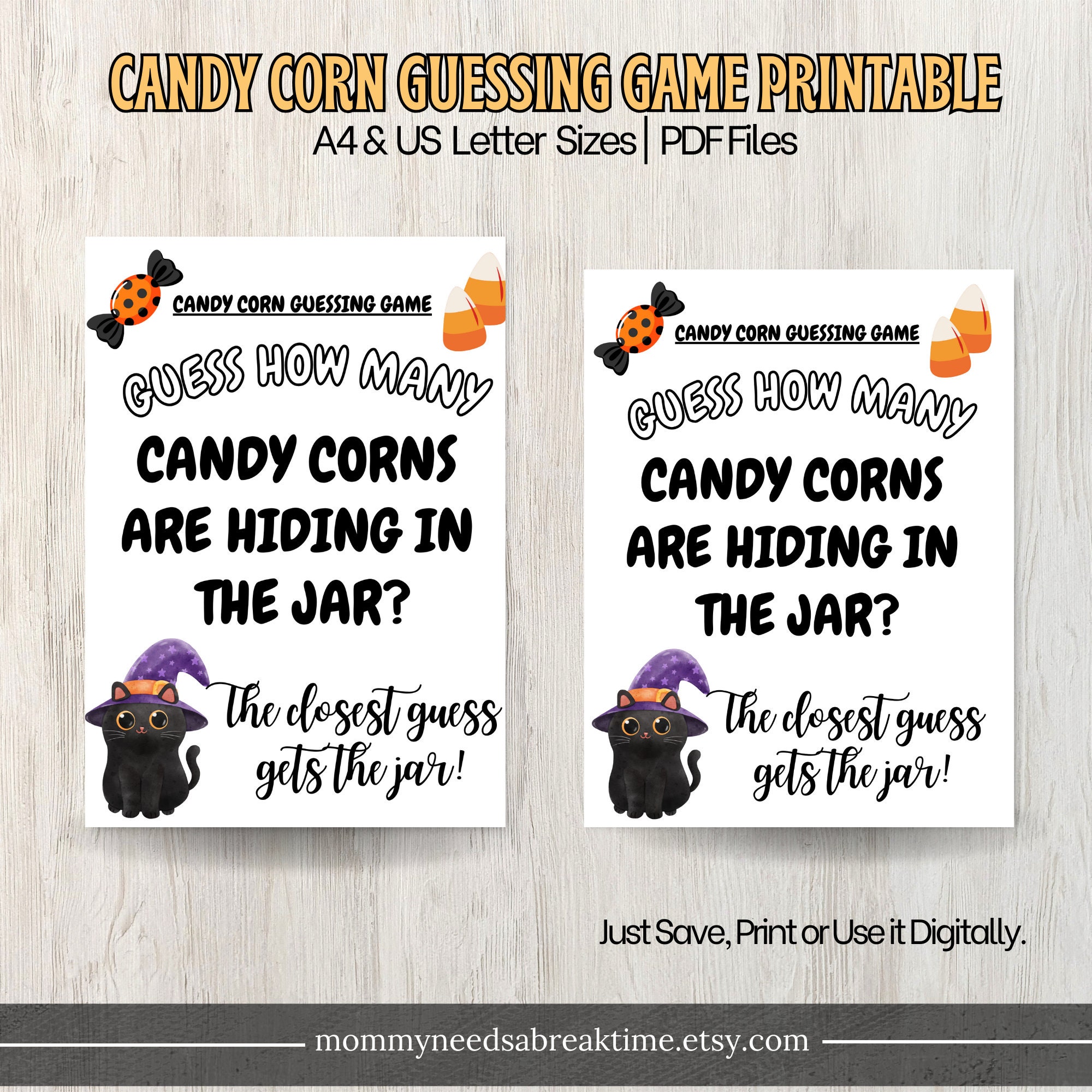 Candy Corn Guessing Game Halloween Classroom Game, Candy Corn Game ...