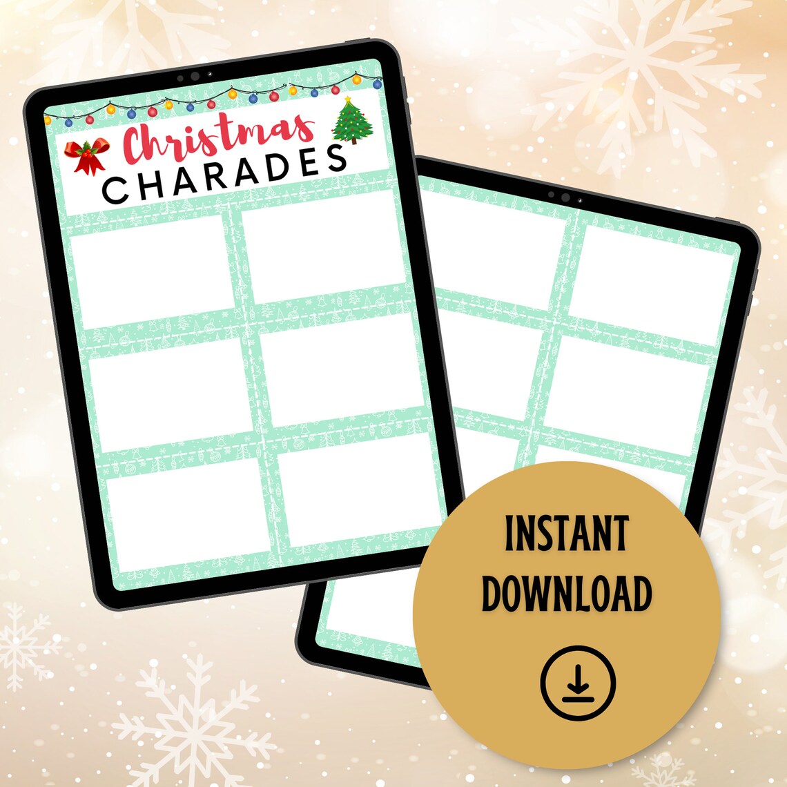 Christmas Charades Bible Games for Kids, Winter Pictionary Winter Party ...