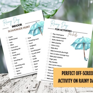 Fillable Rainy Day Indoor Activities for Kids | Slumber Party Games ...