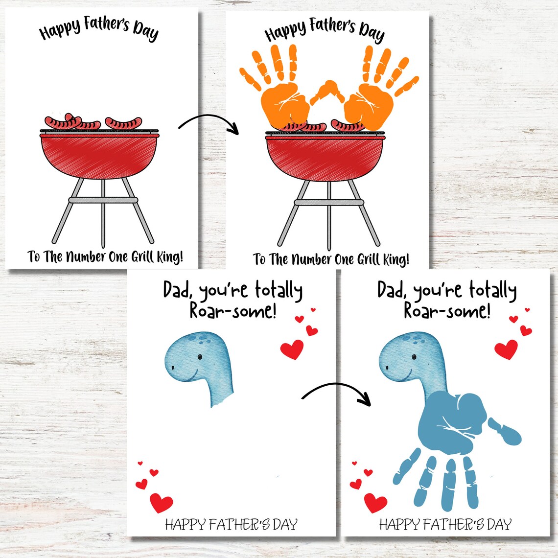 Fathers Day Handprint Art Meaningful Dad Gift, DIY Gift for Dad 1st ...