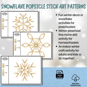 Snowflakes Popsicle Stick Art, Wooden Snowflakes Snowflake Favors ...