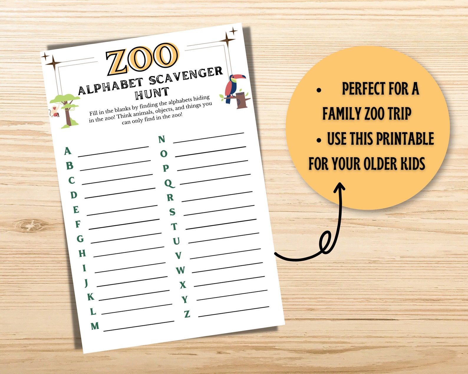 Zoo Scavenger Hunt Zoo Treasure Hunt, Birthday Scavenger Hunt, Zoo ...