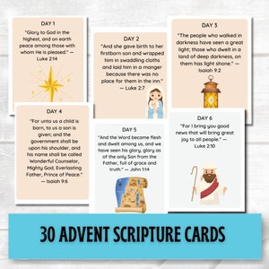Advent Scripture Cards for Kids, Scripture Calendar Kids Advent ...