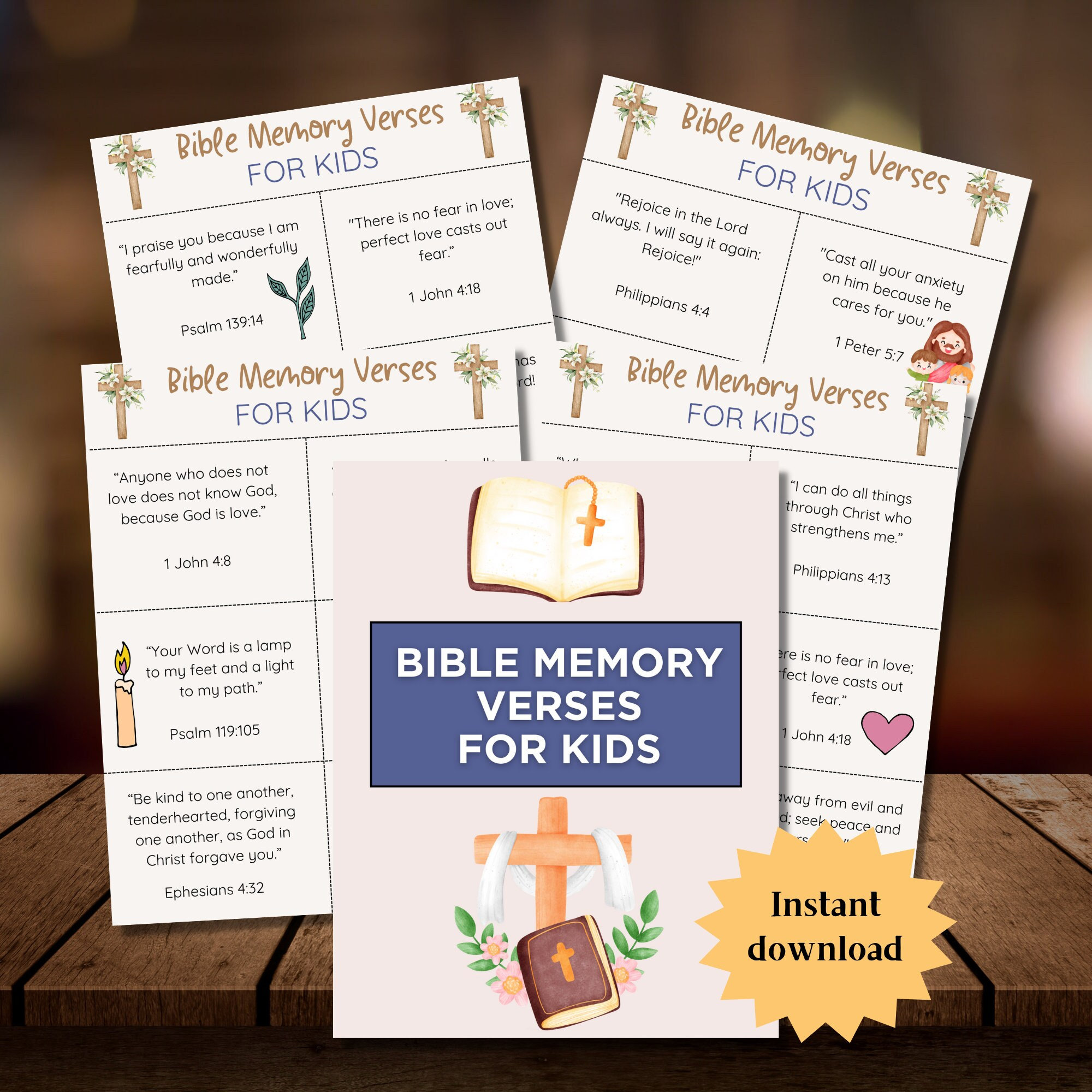 Bible Memory Verse Cards | Easter Scripture Cards Kids Bible Verses ...