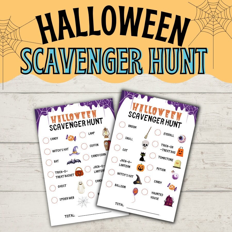 Halloween Scavenger Hunt Printable | Preschool Halloween Scavenger Hunt ...