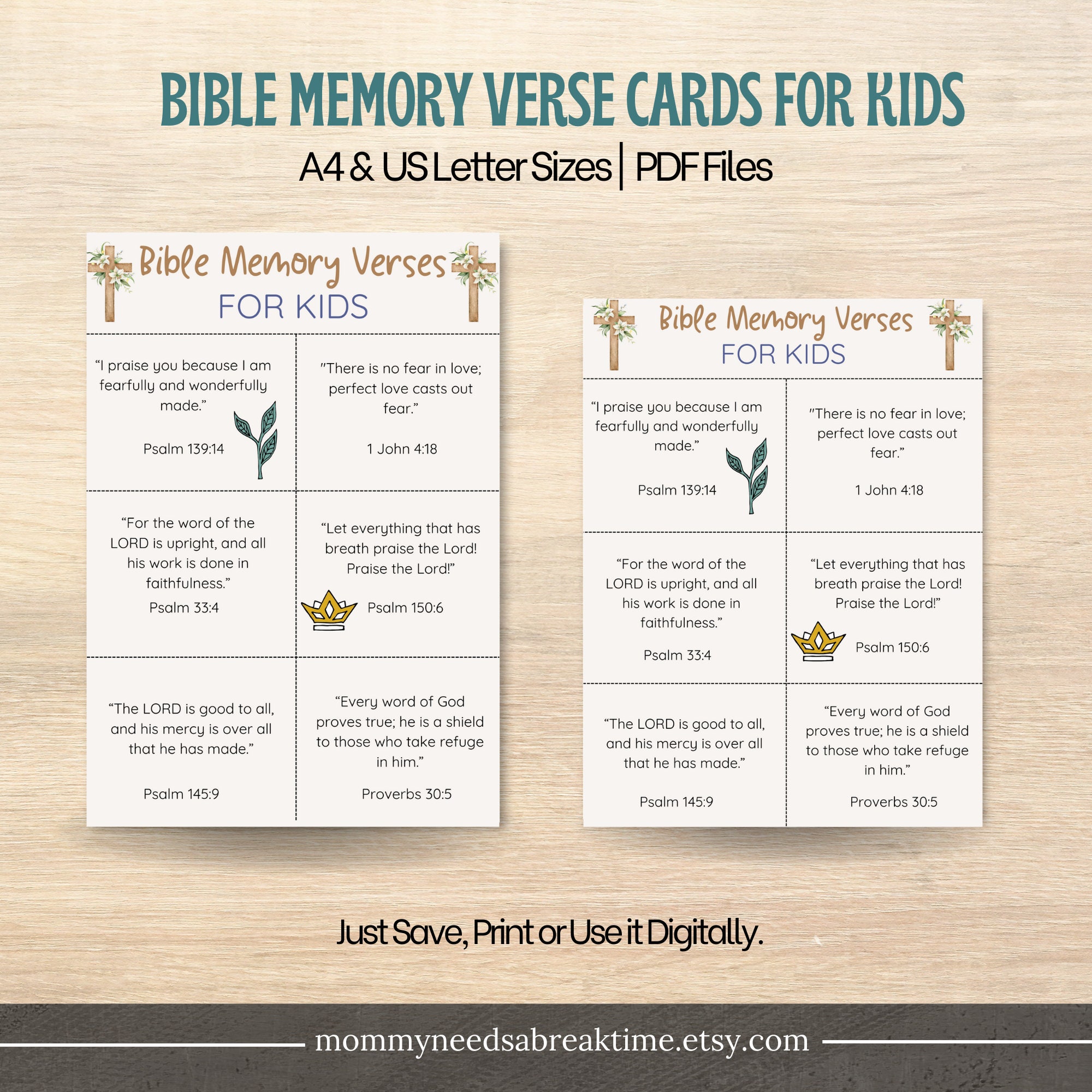 Bible Memory Verse Cards | Easter Scripture Cards Kids Bible Verses ...