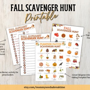 Fall Scavenger Hunt Printable, Pumpkin Patch Scavenger Hunt ...