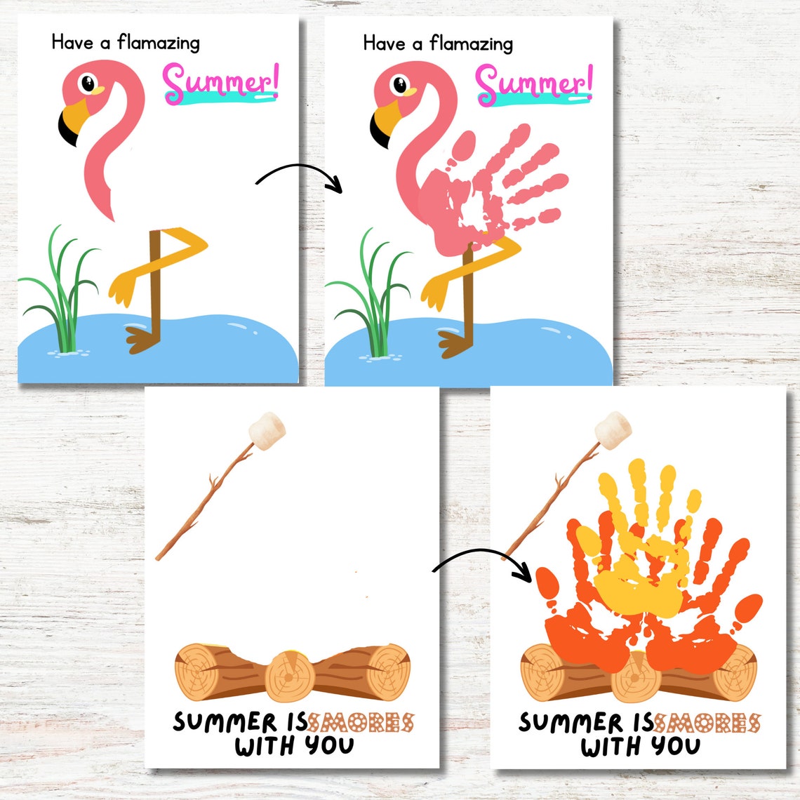 Summer Handprint Art Preschool Camping Activities, Preschool Handprint ...