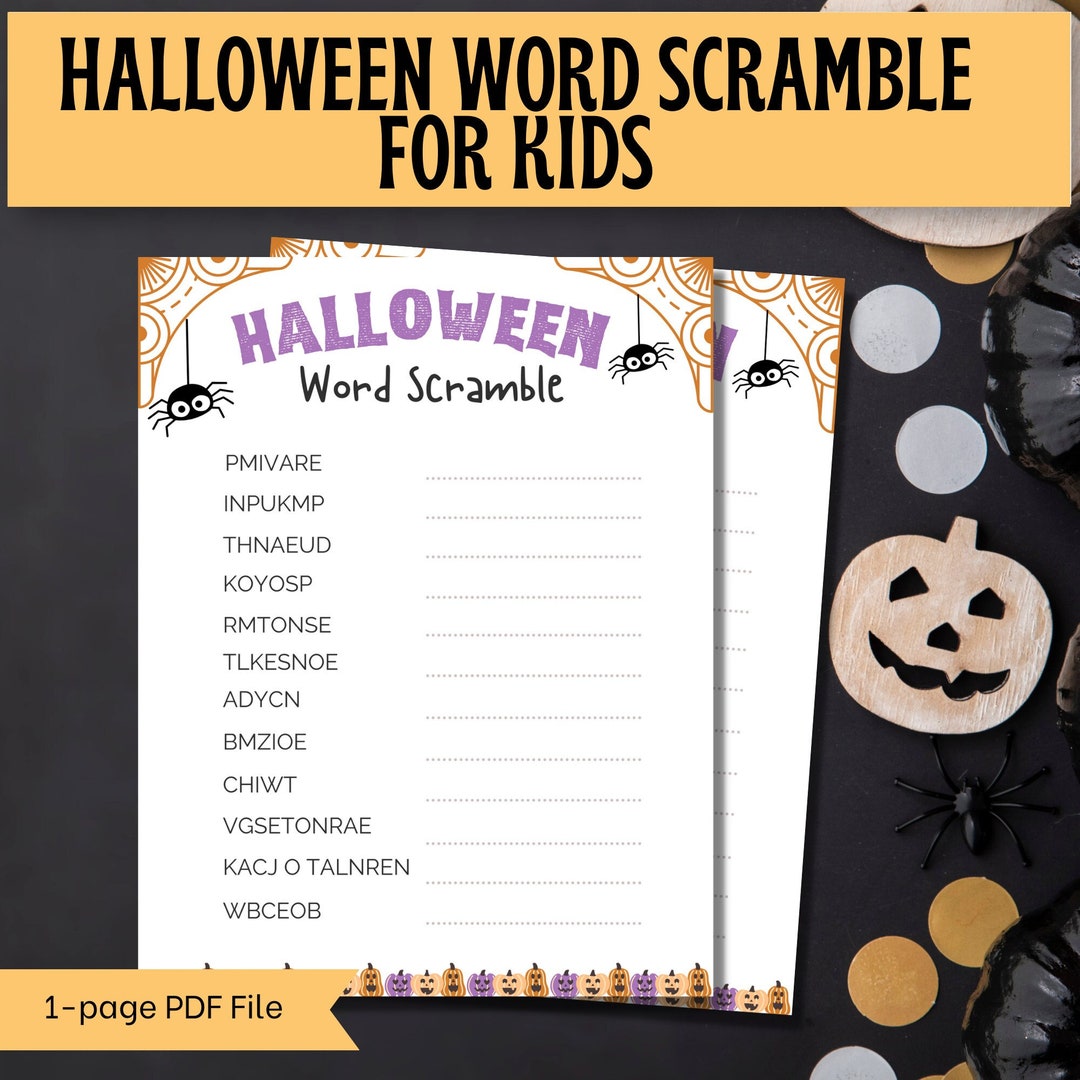 Halloween Word Scramble Halloween Word Game Preschool - Etsy