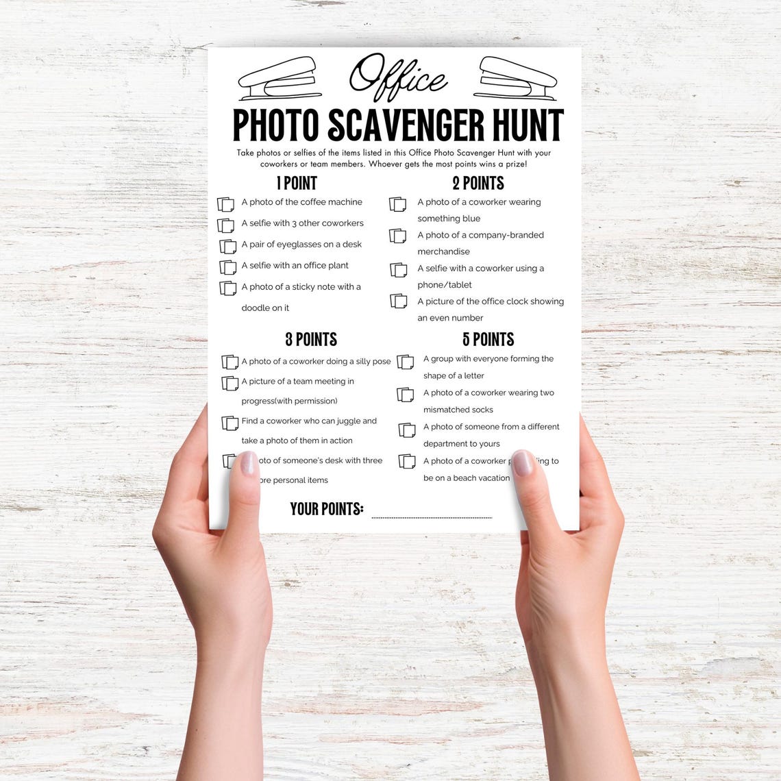 Office Scavenger Hunt Team Building Games, Work Scavenger Hunt Coworker ...