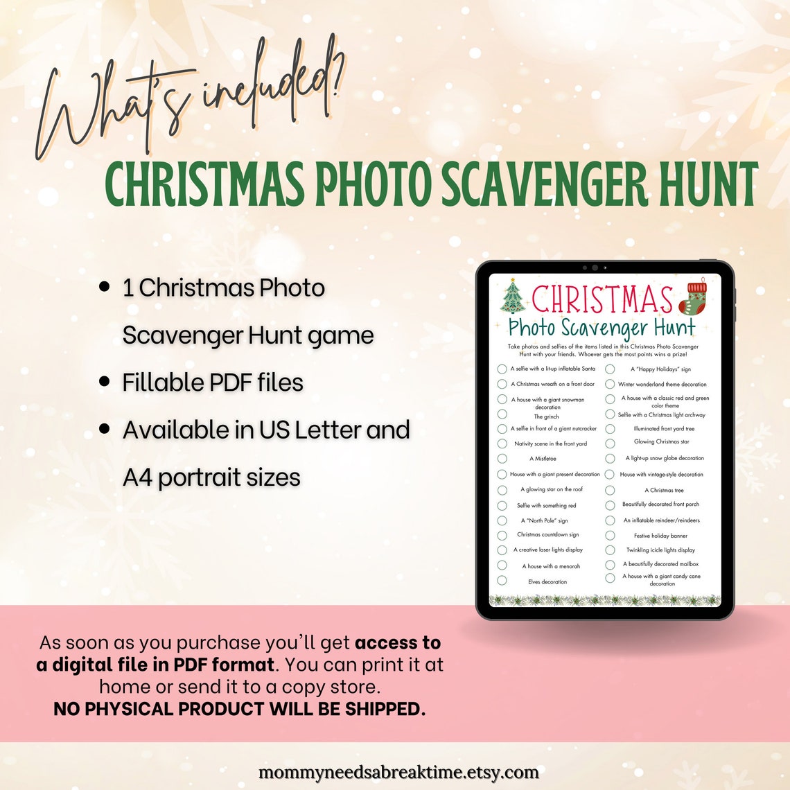 Christmas Photo Scavenger Hunt Teens, Christmas Phone Game Friendsmas ...