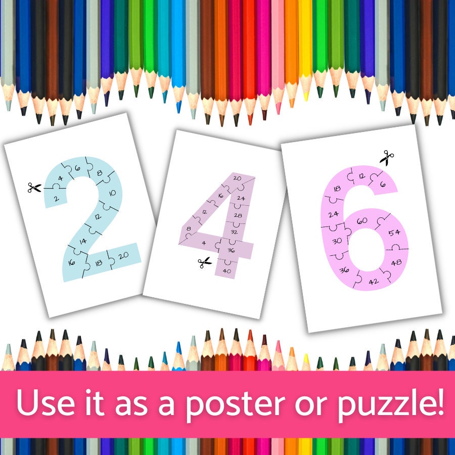 Skip Counting Number Posters 1-10 | Preschool Skip Counting Puzzles ...