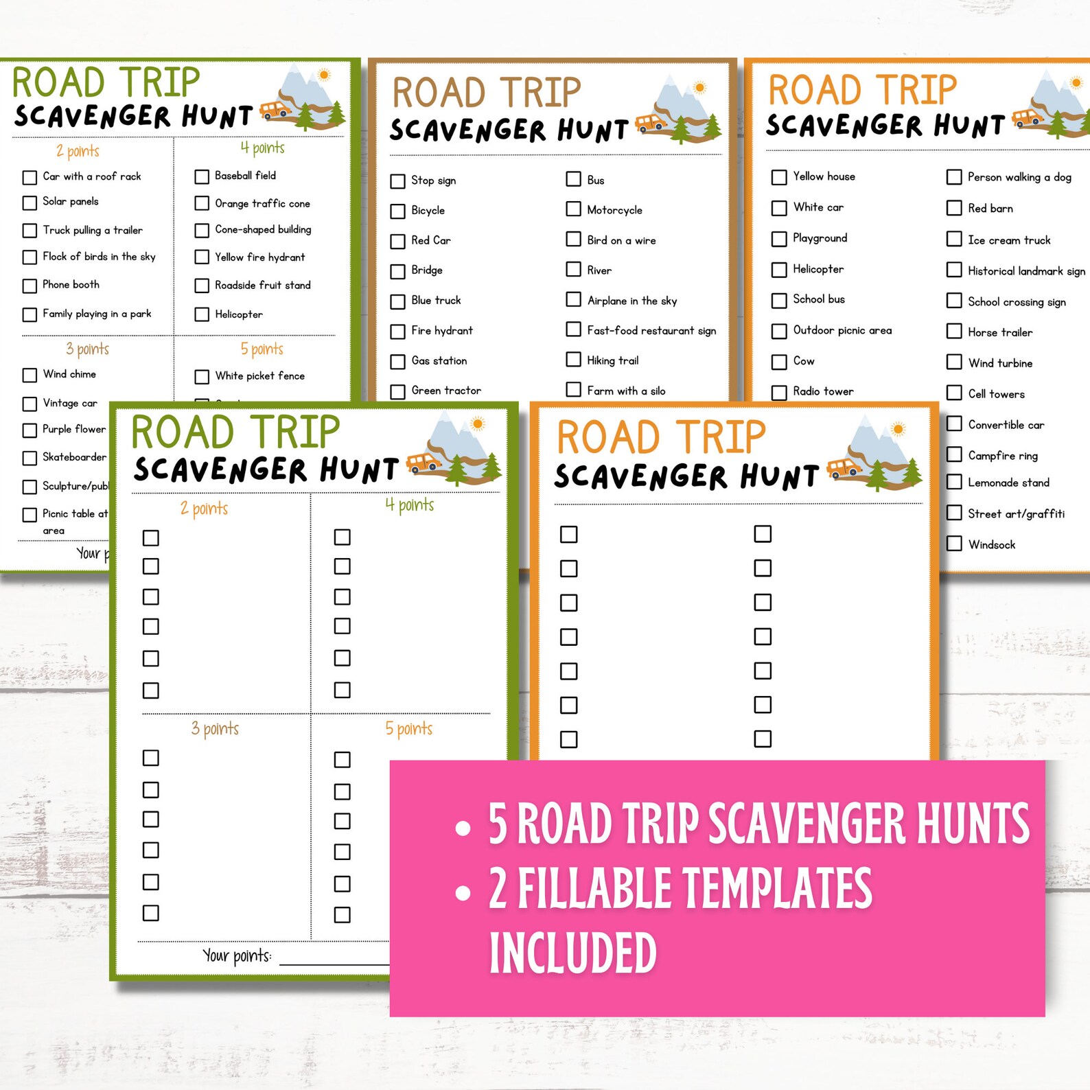 Road Trip Scavenger Hunt Road Trip Games, Road Trip Activity, Family ...