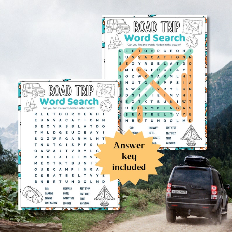 Road Trip Word Search Road Trip Games | Camping Activities Sibling ...